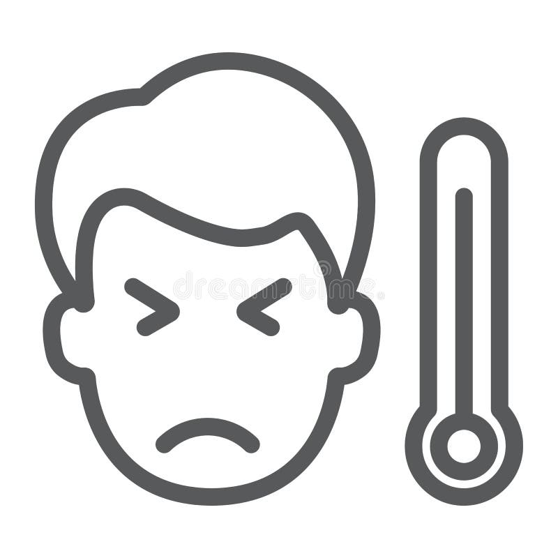 Thermometer Line Icon, Measurement and Instrument, Temperature Sign ...