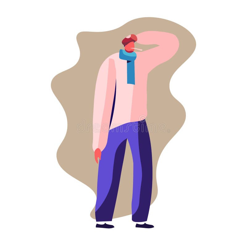 Sick Man on a White Background Stock Illustration - Illustration of ...