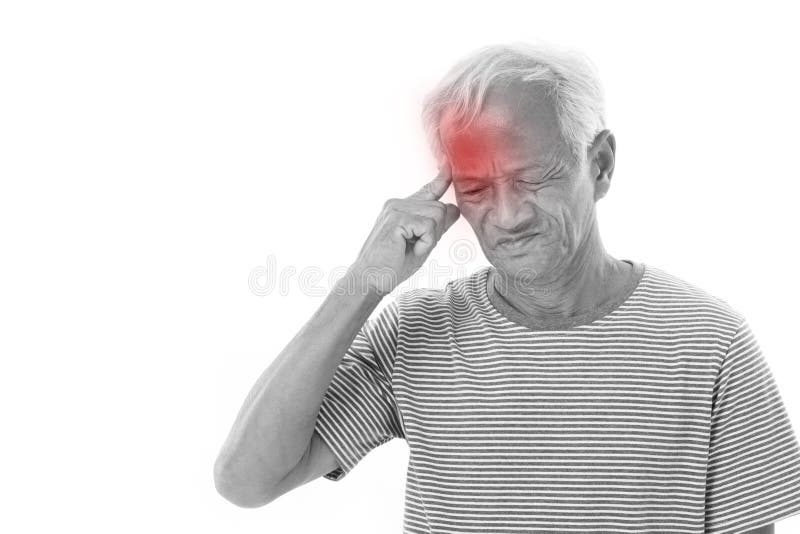 Sick Old Man Suffering from Headache, Migraine Stock Image - Image of ...