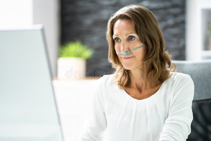 Sick Patient Using Oxygen Cannula Stock Photo - Image of care, nasal ...
