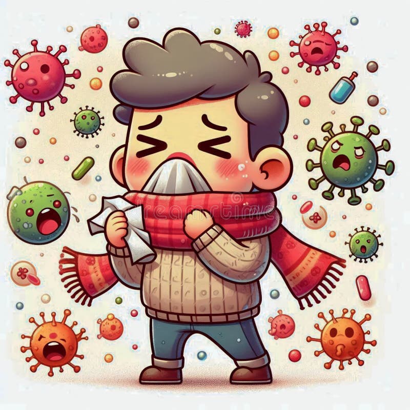 Sick Person Vector Design with Virus Image Stock Illustration ...