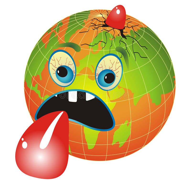 Sick Planet stock vector. Illustration of danger, blue - 9050687