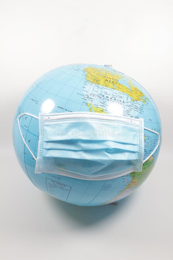 A Sick Planet Earth in Medical Mask Stock Image - Image of fever, earth ...