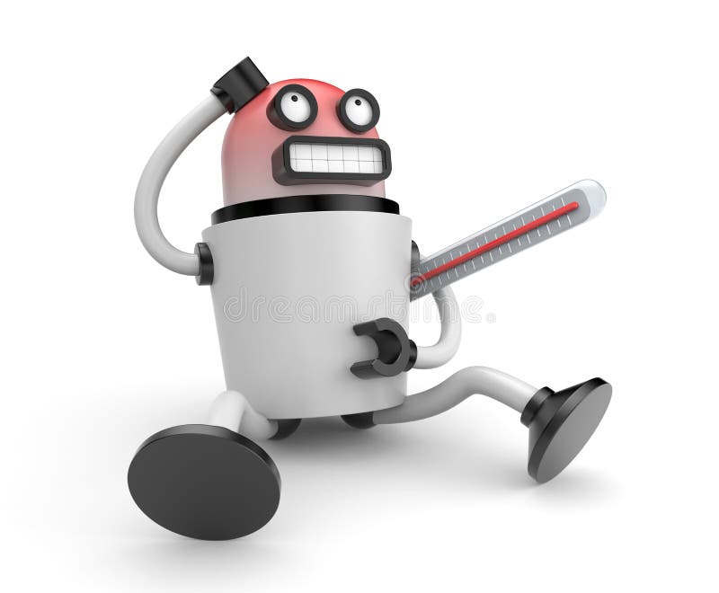 Sick robot stock illustration. Illustration of cough - 42195302