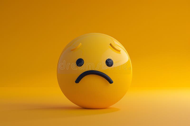 Sick or Sad Yellow Emoji 3d Style Stock Image - Image of emoji, sign ...