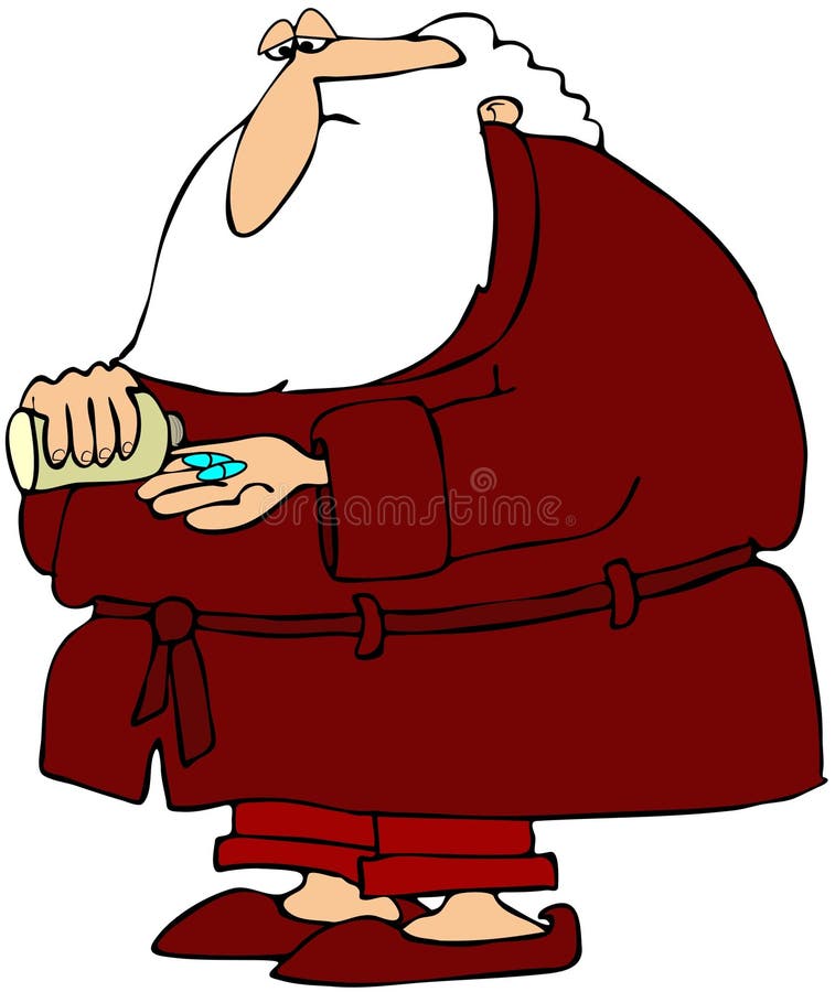 Sick Santa stock illustration. Illustration of bottle - 17123038