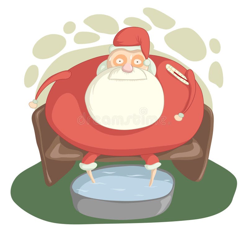 Sick Santa stock vector. Illustration of happy, winter - 22345238