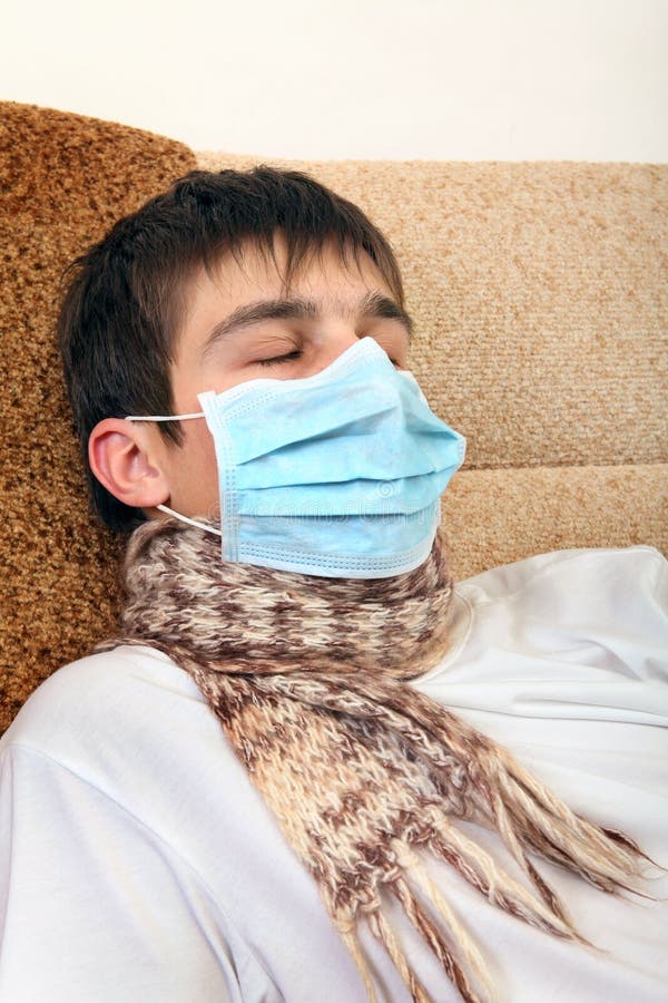 Sick Boy in Flu Mask stock image. Image of caucasian - 35377635