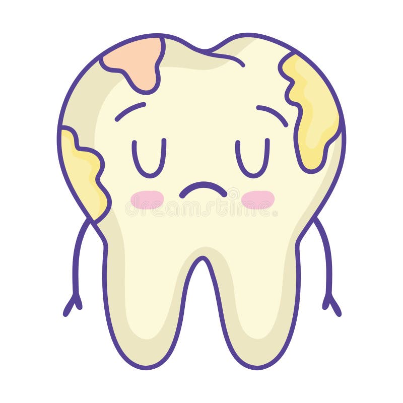 Cute sick tooth stock vector. Illustration of toothache - 222287358