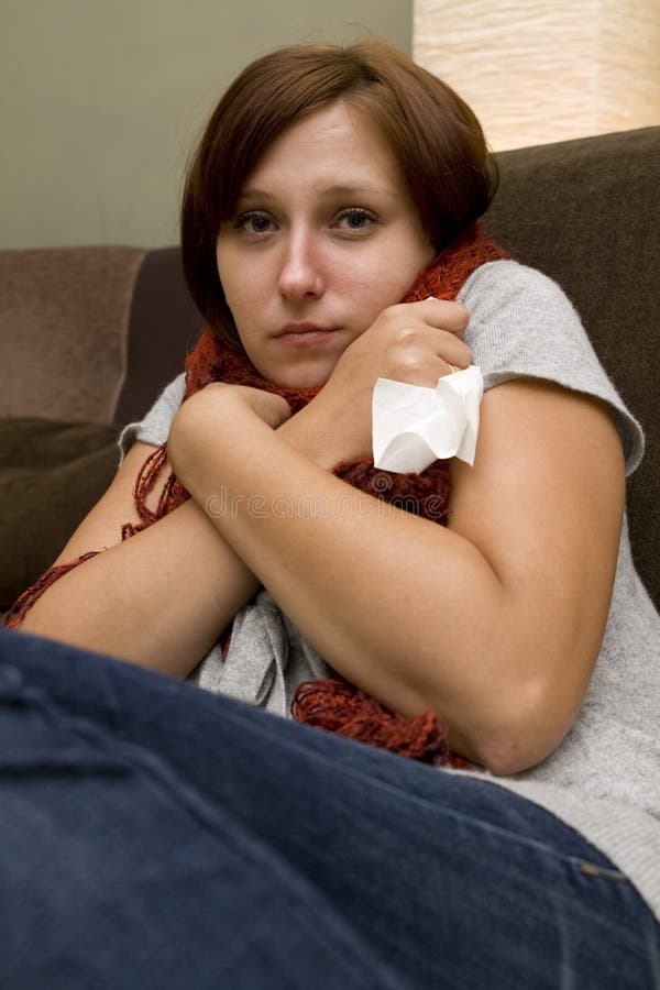 Sick woman stock photo. Image of depressed, fever, female - 11015886
