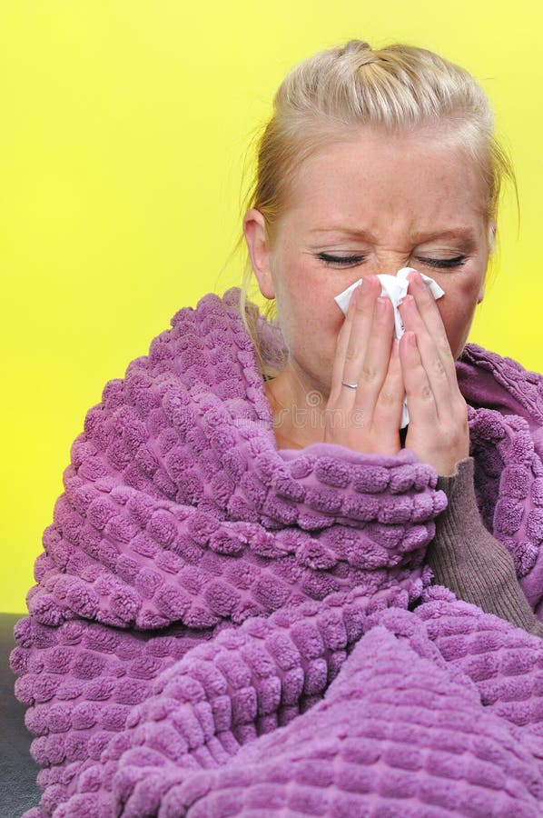 Sniffling, Sneezing Woman stock photo. Image of unhealthy - 2375534