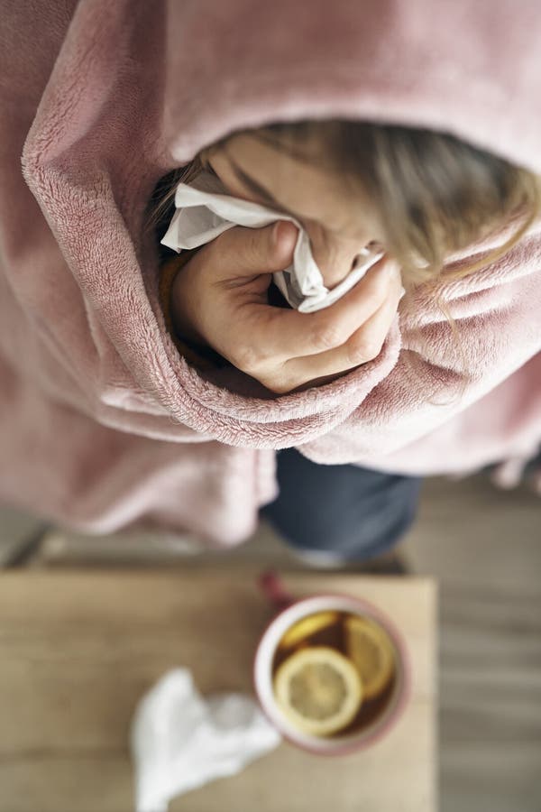 Sick woman at home stock photo. Image of immunity, season - 255347864