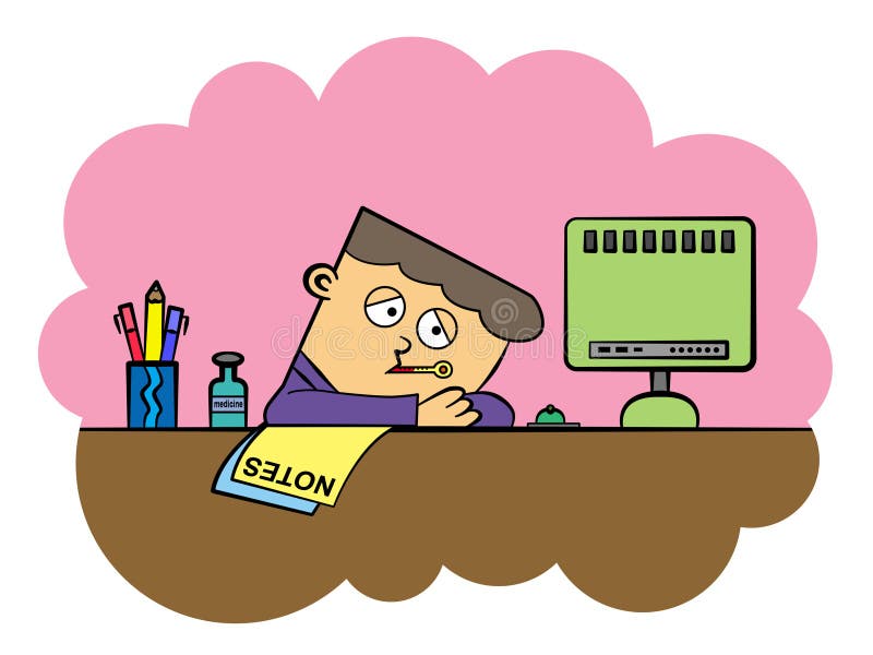 Sick at work stock illustration. Illustration of business - 27954527