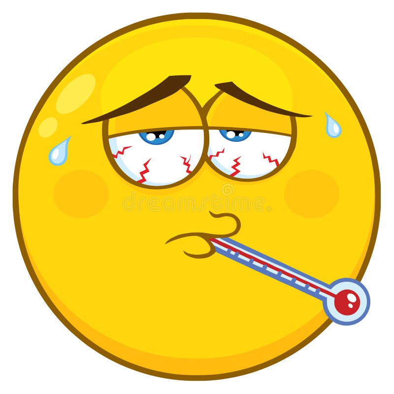 Sick Yellow Cartoon Smiley Face Character with Tired Expression and ... Sick Yellow Cartoon Smiley Face Character with Tired Expression and ...