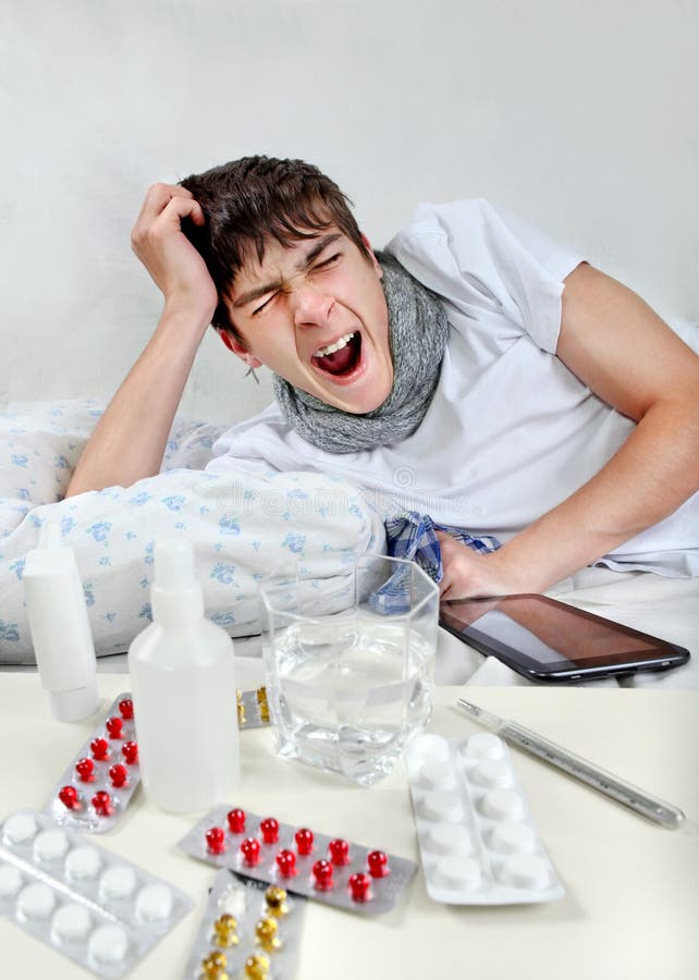 Sick Young Man stock image. Image of home, face, male - 36880705
