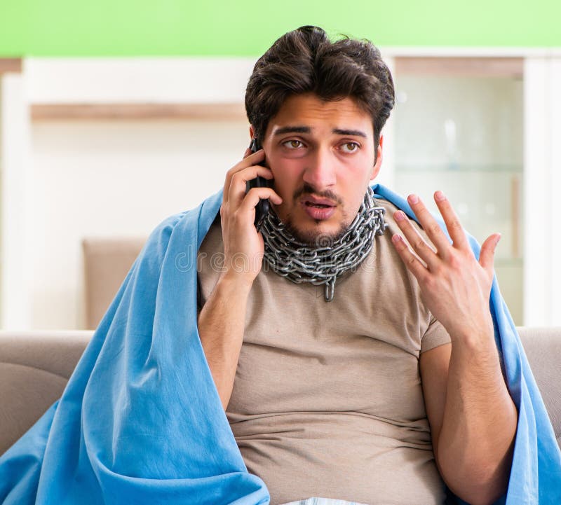 Sick Young Man Suffering from Flu at Home Stock Image - Image of ... Sick Young Man Suffering from Flu at Home Stock Image - Image of ...