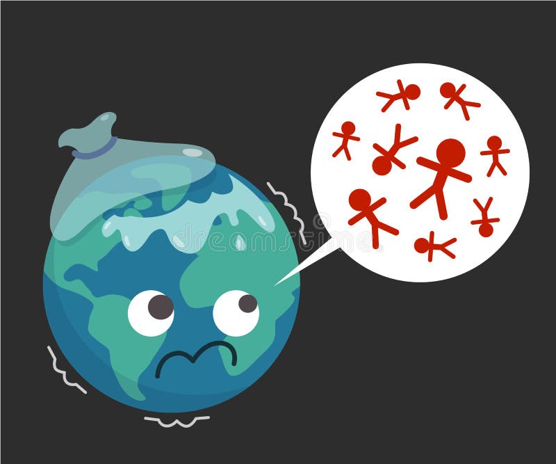 Scared Earth stock vector. Illustration of scream, earth - 15036044