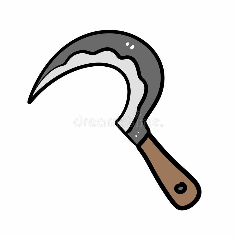 Sickle Flat Cartoon Icon on White Background Stock Illustration ...