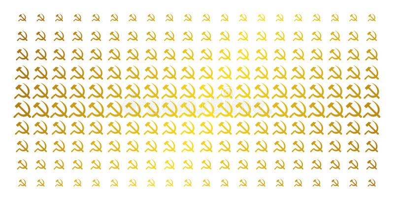 Sickle and Hammer Gold Halftone Pattern Stock Vector - Illustration of ...