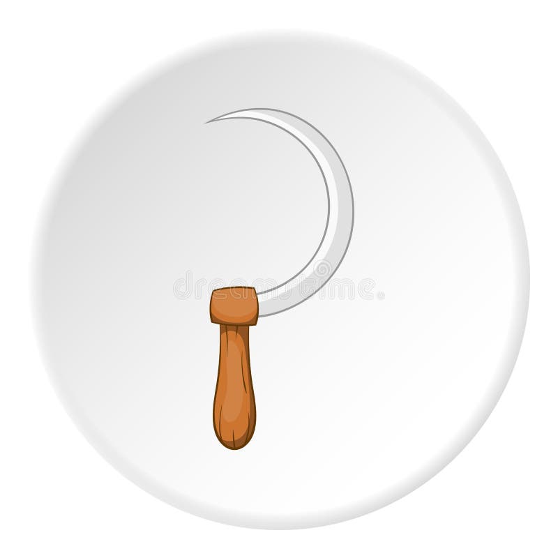 Sickle icon, cartoon style stock vector. Illustration of garden - 83600859