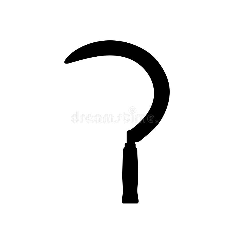 Sickle Silhouette. Black and White Icon Design Element on Isolated ...