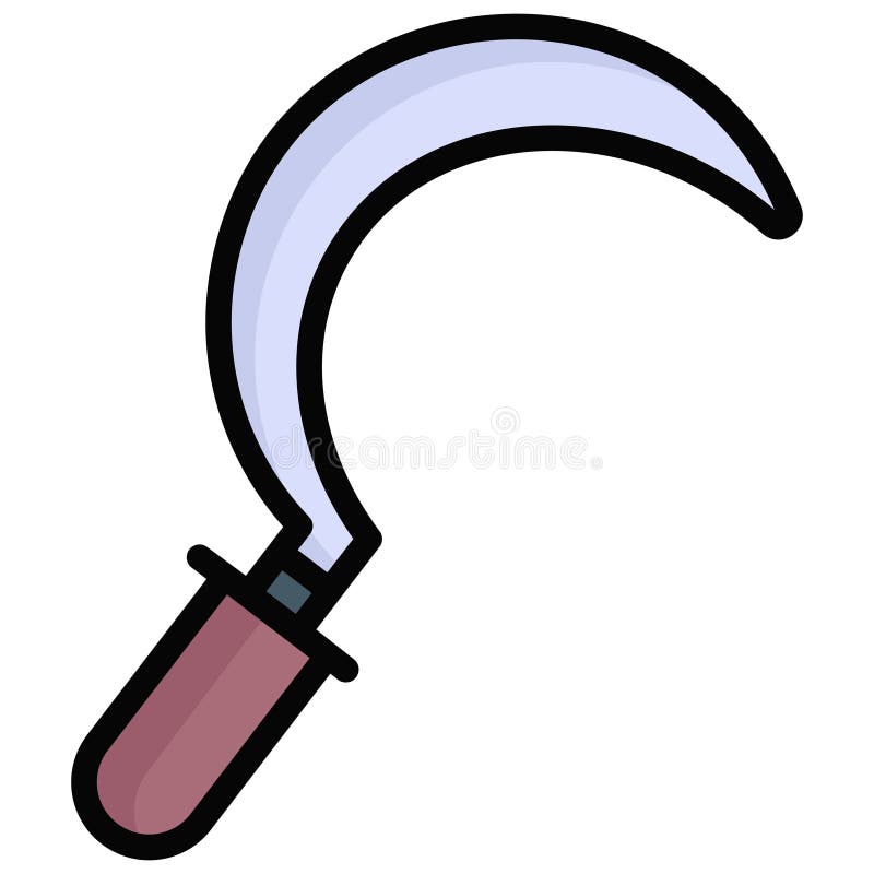 Sickle Vector Flat Icon, Colored Line Vector Design Stock Vector ...