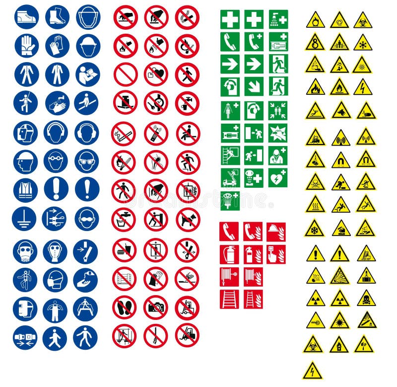 SET DI SEGNALETICA DI AVVISO ISO 7010 SIMBOLO DI SICUREZZA ...