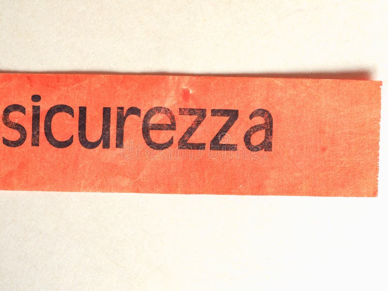 Sicurezza (security) Bag Tag Stock Image - Image of travel, control ...