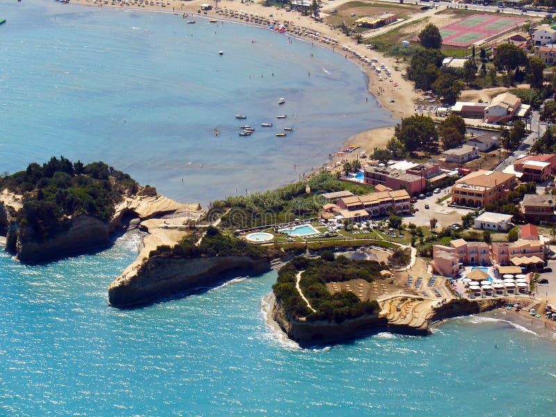 Sidari, Corfu, aerial view stock photo. Image of cliff - 7719952