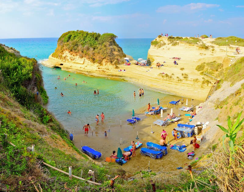 Sidari-Strand, Korfu, Griechenland Redaktionelles Bild - Bild von baden ...