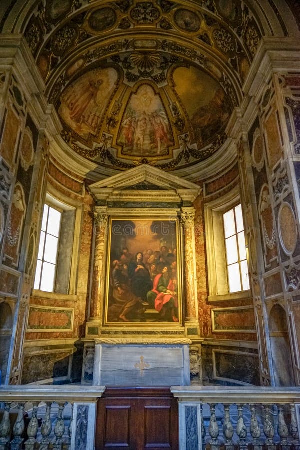 Side Altar, Chapel of the Visitation, Rome, Italy. Editorial Photo ...