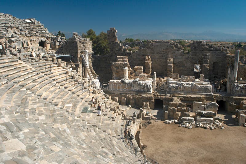 Side amphitheatre stock image. Image of theatre, turkey - 7243335