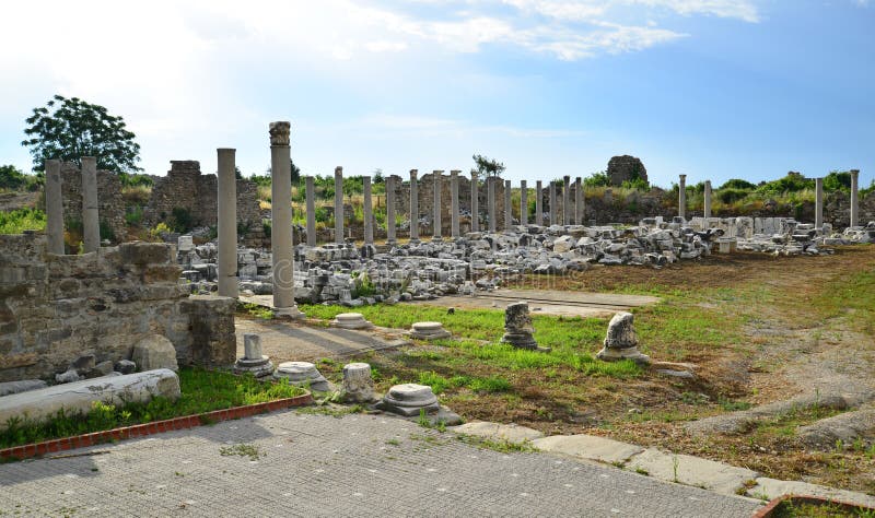 Side Ancient City - Antalya Editorial Stock Photo - Image of tower ...