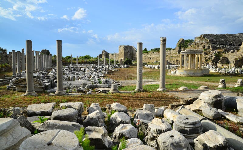 Side Ancient City - Antalya Editorial Photo - Image of tower, wood ...