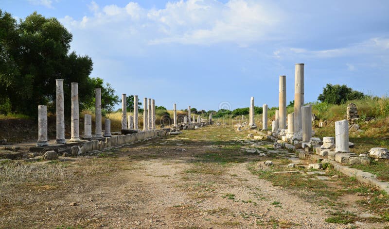 Side Ancient City - Antalya Editorial Stock Photo - Image of column ...