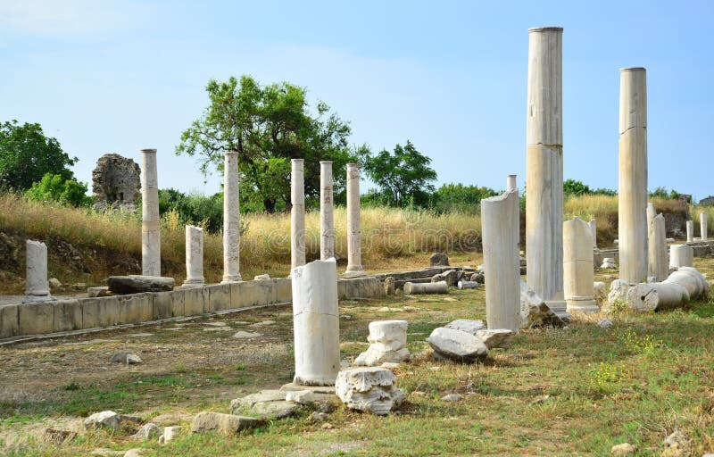 Side Ancient City - Antalya Editorial Stock Image - Image of monument ...