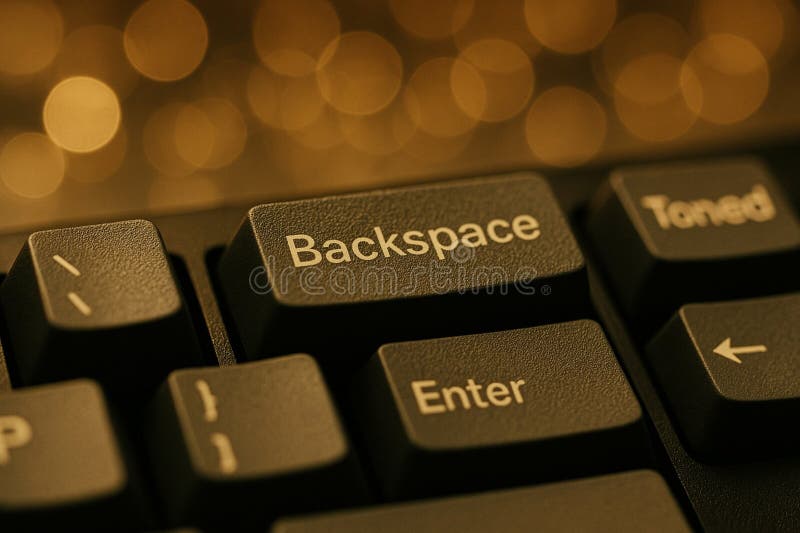 Side?Angle Backspace Key Under Soft Bokeh Stock Illustration ...