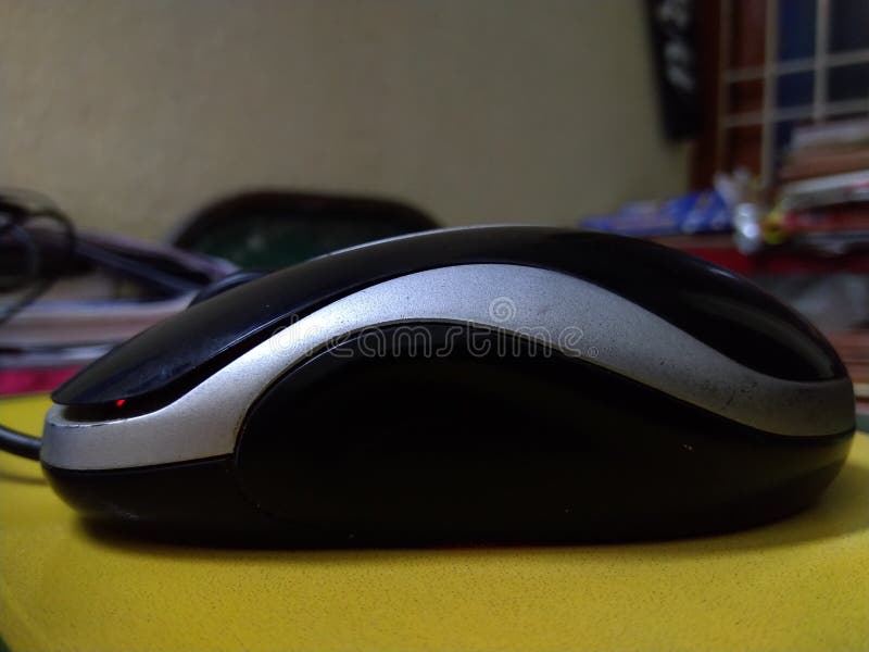 Side Angle Closeup View of Computer Optical Mouse Stock Image - Image ...