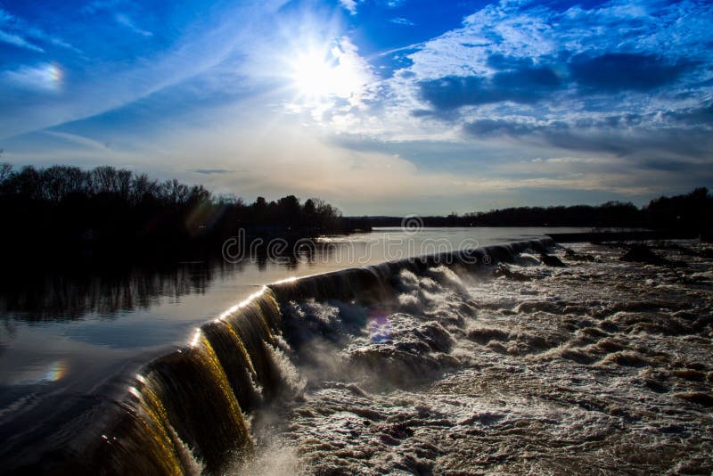 Side Angle of Lowell Waterfall Stock Photo - Image of waterfall ...
