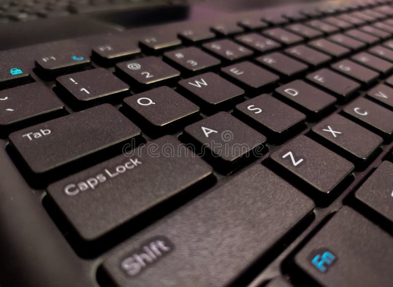Side Angle View Close Up of Computer Keyboard Stock Image - Image of ...