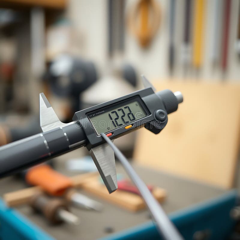 A Side Angle View of a Micrometer Measuring the Thickness of a Metal ...