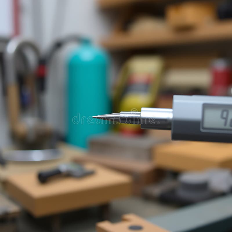 A Side Angle View of a Micrometer Measuring the Thickness of a Metal ...