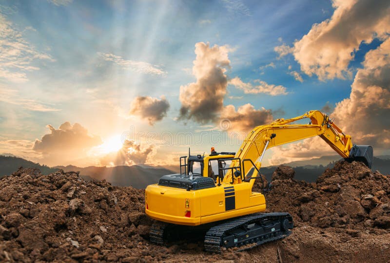 387 Side View Excavator Construction Site Stock Photos - Free & Royalty ...
