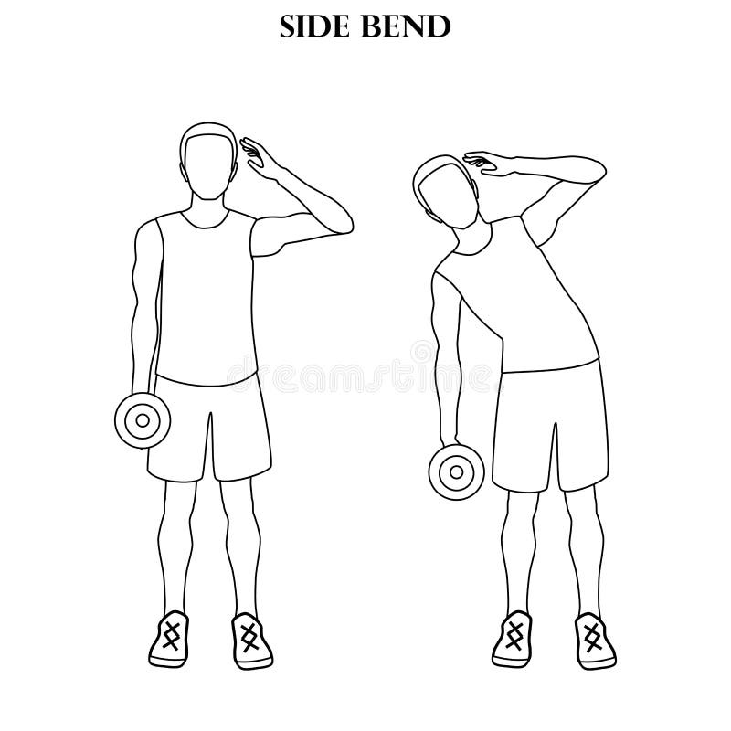 Side Bend Exercise Stock Illustrations – 387 Side Bend Exercise Stock ...