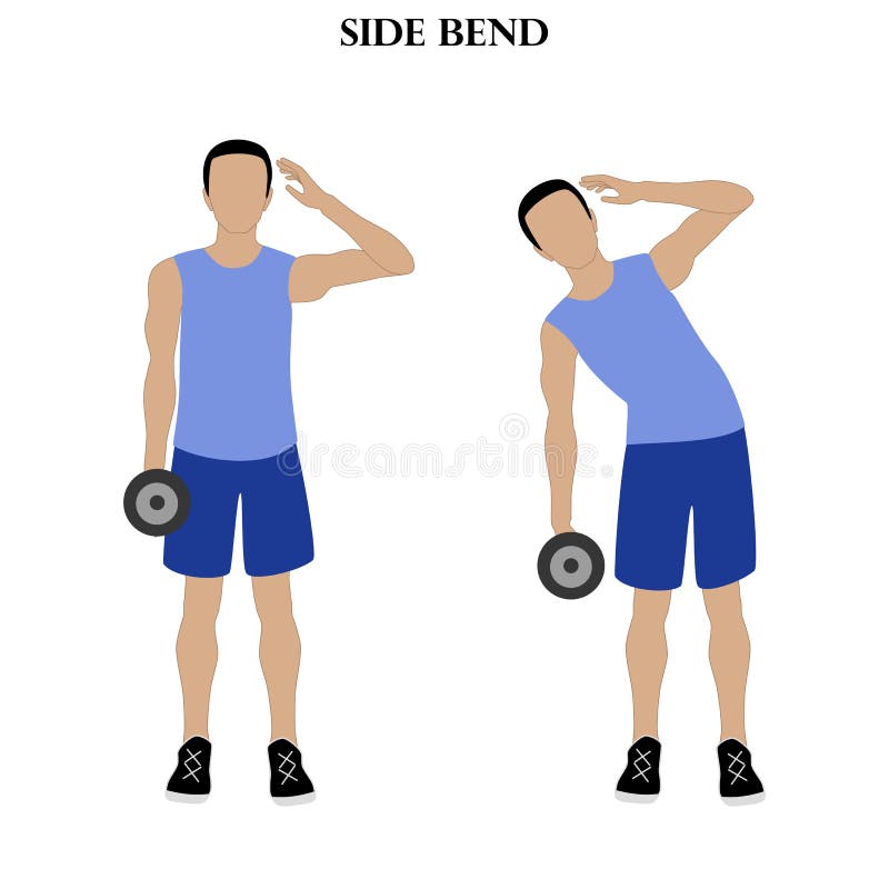Side Bend Exercise Stock Illustrations – 220 Side Bend Exercise Stock ...