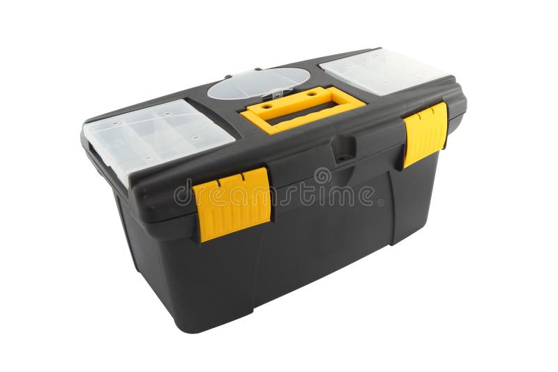 Side Black Plastic Tool Box Stock Photo - Image of work, isolated: 29133282