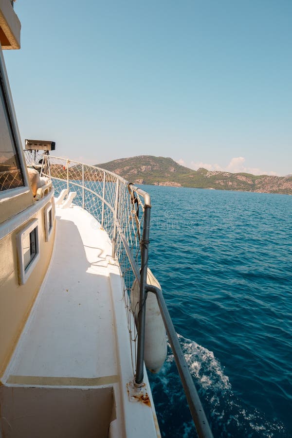 Side of a Boat on the Waving Sea, Stock Image - Image of blue, hull ...