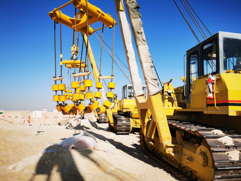 Side Boom during Pipe Lowring Editorial Image - Image of nice, boom ...