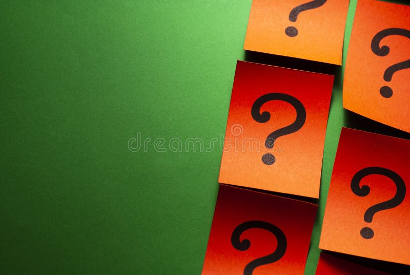 Side Border Of Red Cards With Question Marks Stock Image - Image of ...
