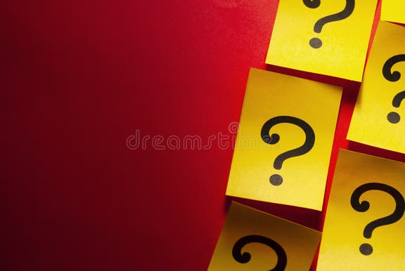 Side Border of Yellow Cards with Question Marks Stock Image - Image of ...